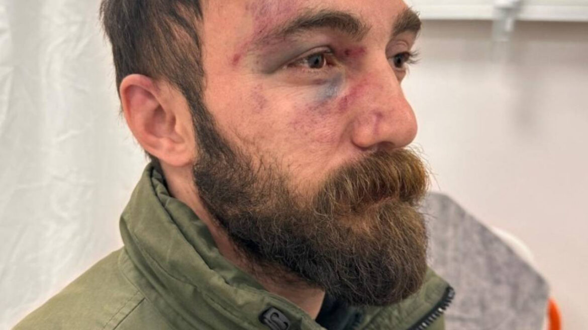 The beating in the police van was captured on camera at the hospital ...